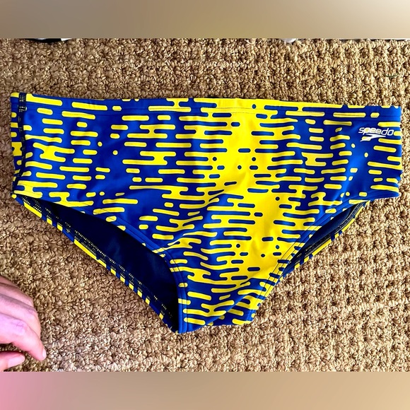 Speedo | Swim | Speedo Mens Swim Brief Yellow And Blue Size 38 | Poshmark